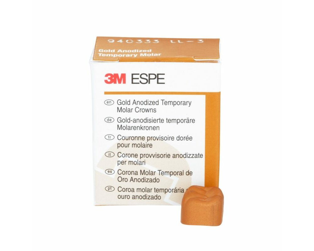 3M Gold Anodized Temporary Molar Crowns, 940333, Lower Left First Molar ...