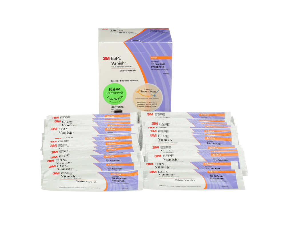 3M Sodium Fluoride White Varnish 5%, 12149L, Melon Flavor (0.5 mL/Dose ...