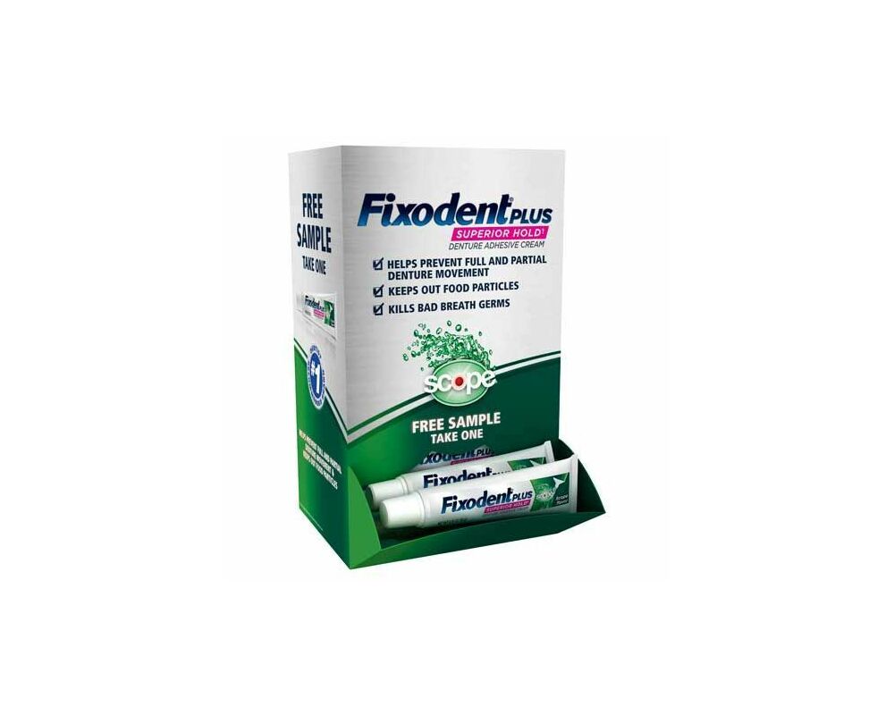 Fixodent + Scope Denture Adhesive Gravity Box, 50ct | 84892094 | Supply ...