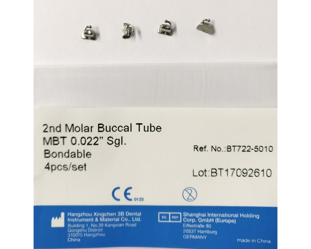 Bondable Non-Convertible MBT Type 2nd Molar Buccal Tubes .022" (Upper 1 ...