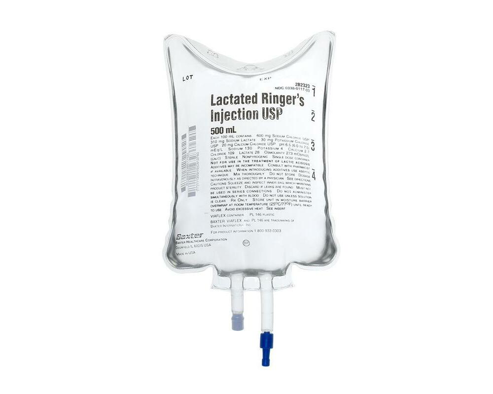Lactated Ringer's Solution Intravenous IV Solution Flexible Bag 500 mL ...