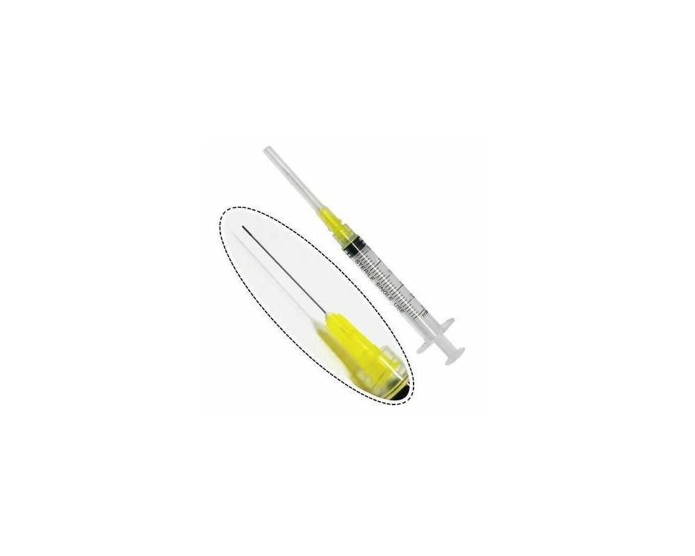 Luer Lock Endo Irrigation Needle 27ga. Notched Yellow Hub 100/bx | 100 ...