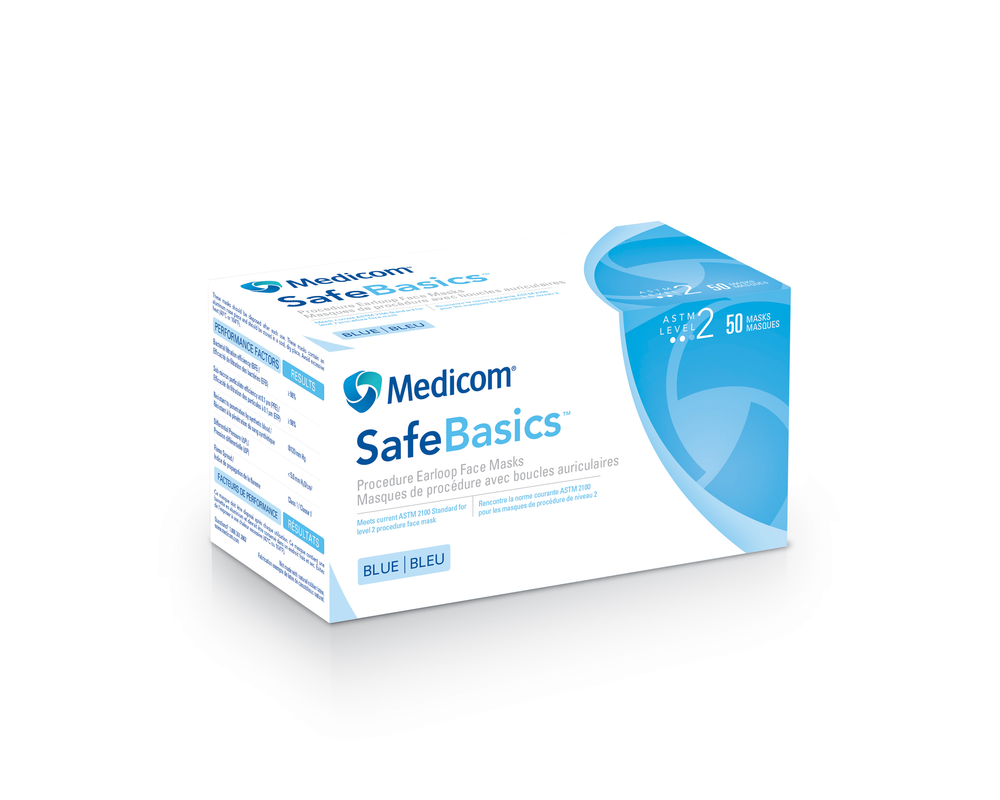 SafeBasics Procedure Earloop Masks Level-2 Blue 50/Box | 2141 | Supply ...