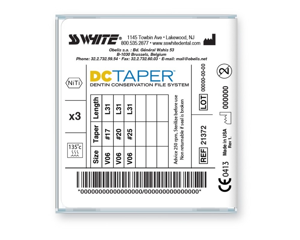 DC Taper H Endodontic Niti File 3 PC 31MM 17-20-25 ENDO KIT | 21372 ...