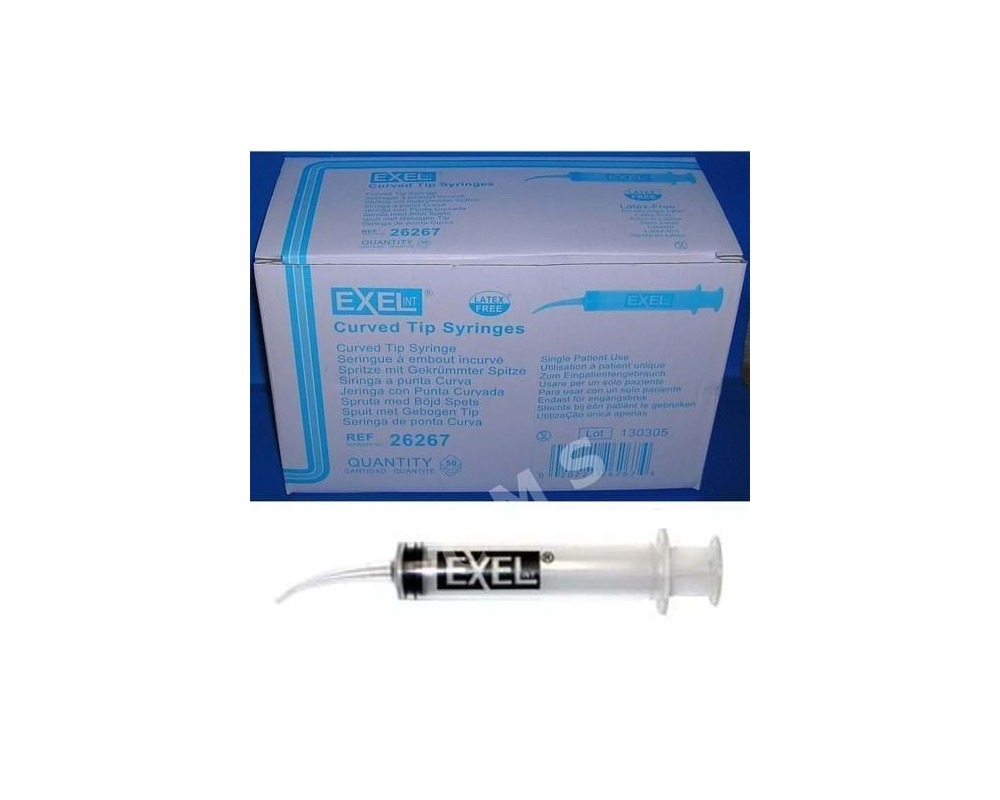 SYRINGE 12ML CURVED TIP IRR NS 50/BX EXEL | 26267 | Supply Clinic