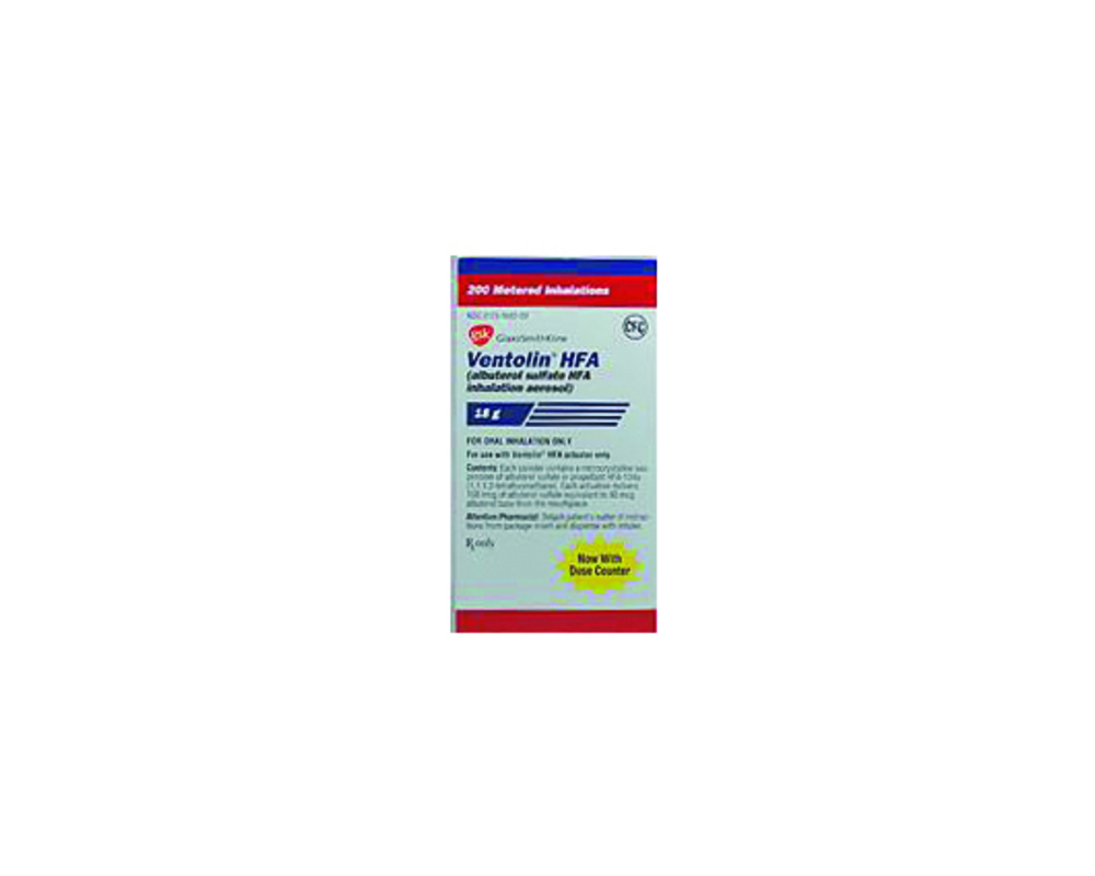 Ventolin HFA Beta-Adrenergic Agonist Albuterol Sulfate 90 mcg ...
