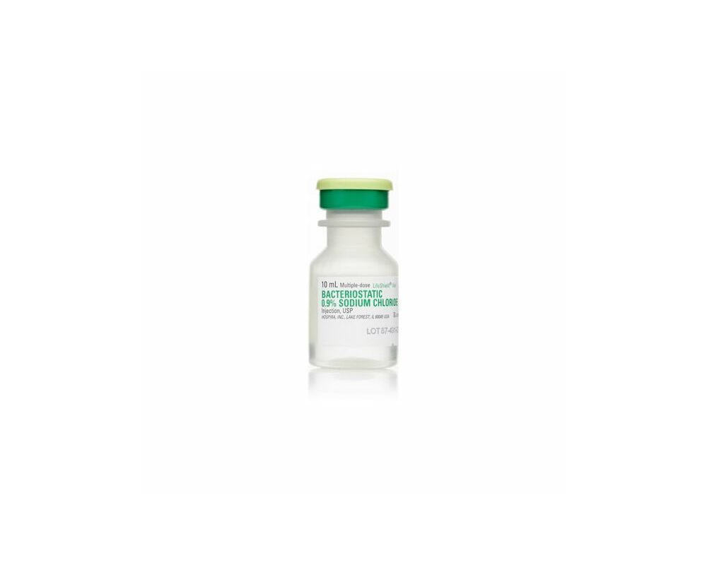 Hospira 0.9% Bacteriostatic Sodium Chloride - 10ml - Multi-Dose Vial ...