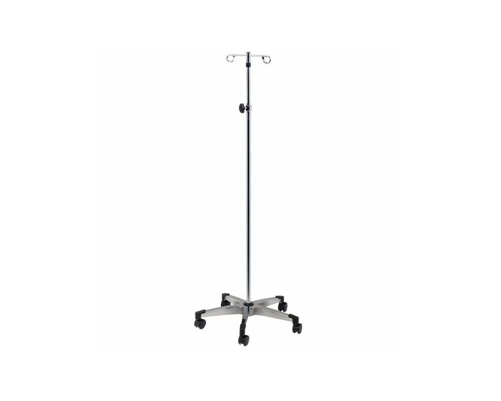 IV Infusion Stand, 2 Hook, 5 Leg Aluminum Base, 52" - 92" Height Range | IV-35 | Supply Clinic