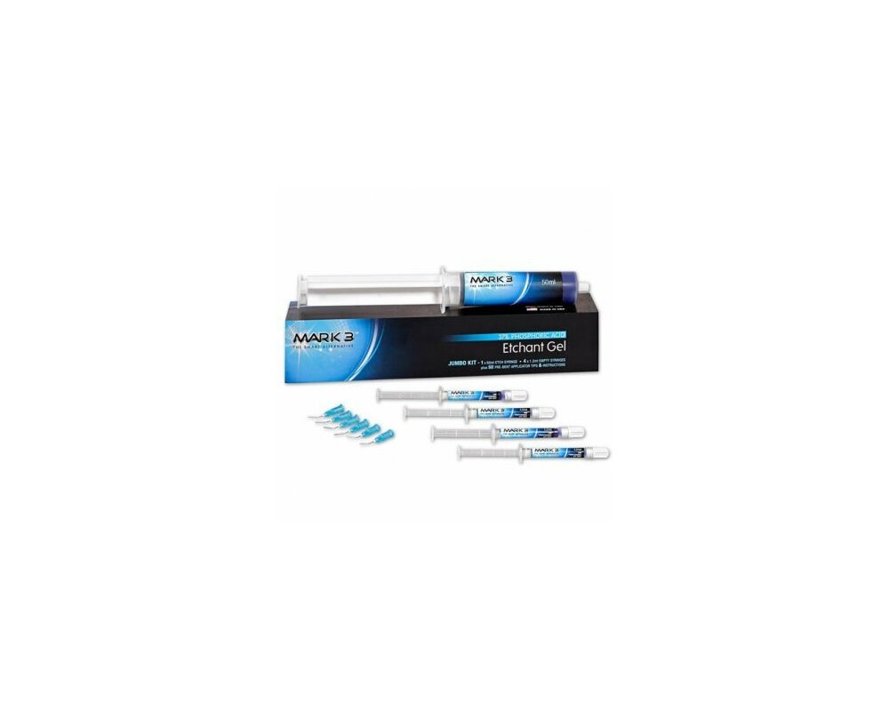 MARK3 Etch Gel 37% Phosphoric Acid Jumbo Pack 50ml Syringe Kit | 100 ...