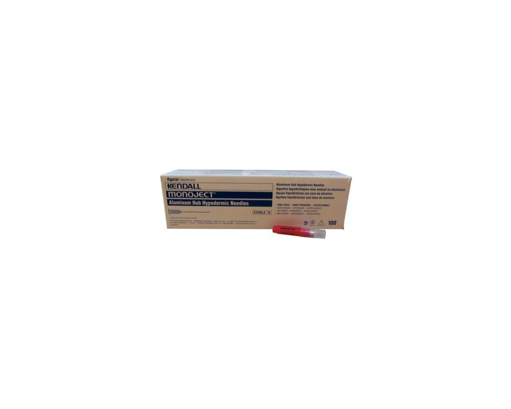 Monoject Metal Hypodermic Needle Red 25ga 100/Box | 8881200466 | Supply ...