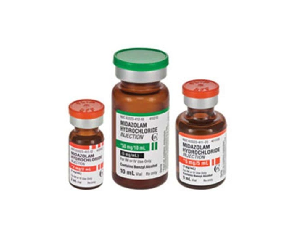 Midazolam HCl Injection MDV 5mg/mL 2mL 10/Bx | 63323041202 | Supply Clinic