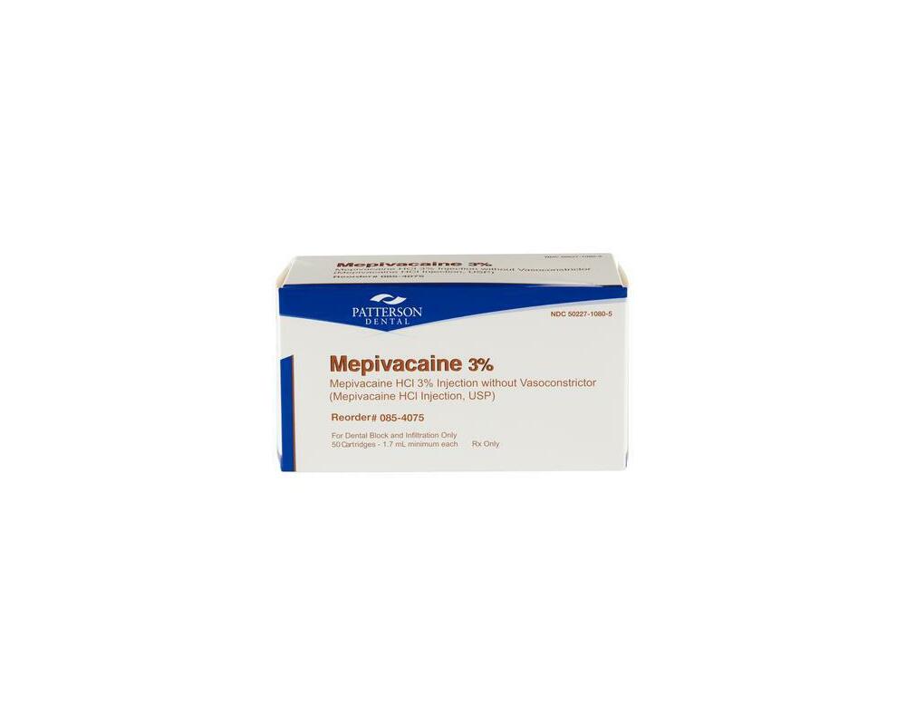Patterson Mepivacaine 3% HCl Injection without Vasoconstrictor " Latex ...