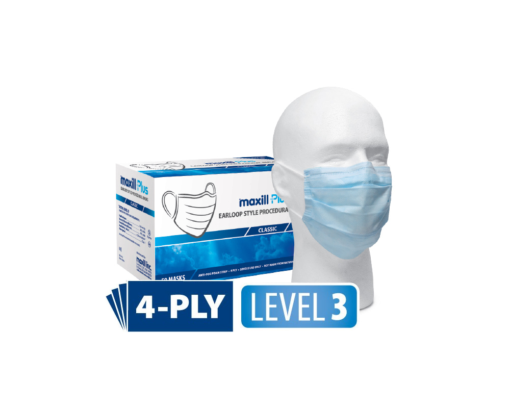 maxill Plus 4 ply Level 3 Earloop Style Procedural Masks - Classic ...