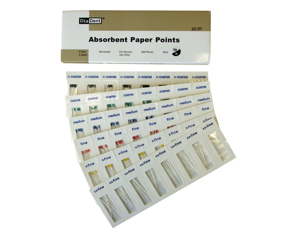 Diadent Color Coded Paper Points XX-Fine Cell 200/Pack 202-301 | 202 ...