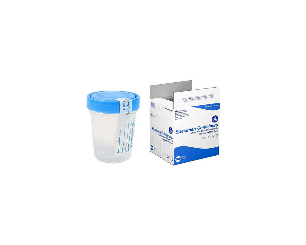 Dynarex Specimen Containers, 4 oz., Sterile, Bulk Packaged Specimen ...