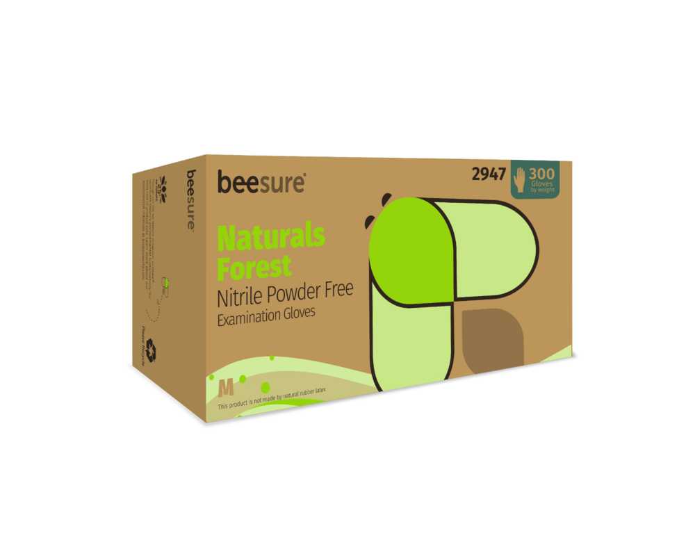 BeeSure Forest Green Nitrile Gloves Small 300/Box | BE2946 | Supply Clinic