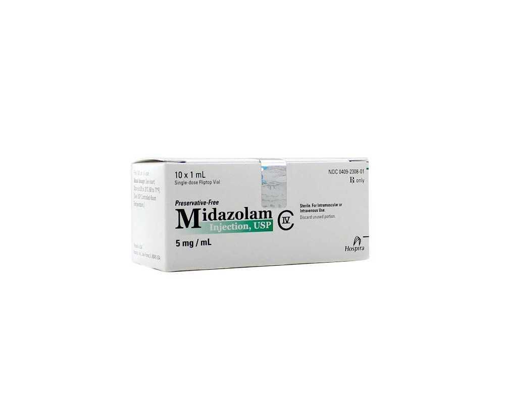 Midazolam 5mg/ml 1ml Single Dose Vial - 10/Box | 00409230801 | Supply ...