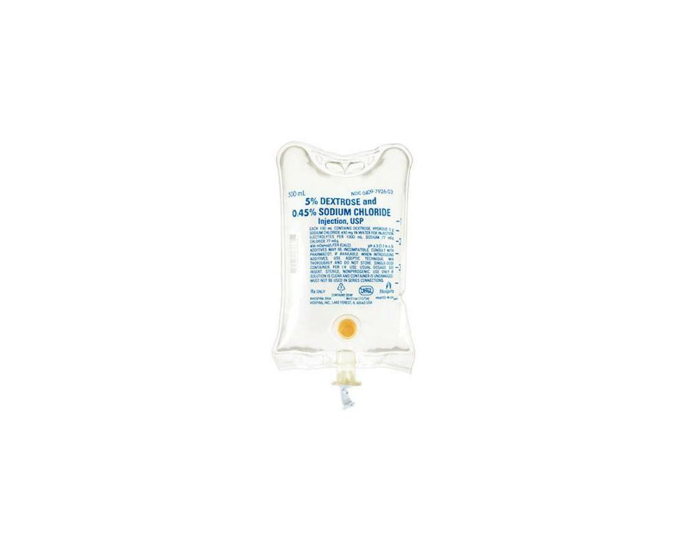 IV Solution Dextrose 5% and 0.45% Sodium Chloride Injection USP 500 ml Container | 07926-03 ...