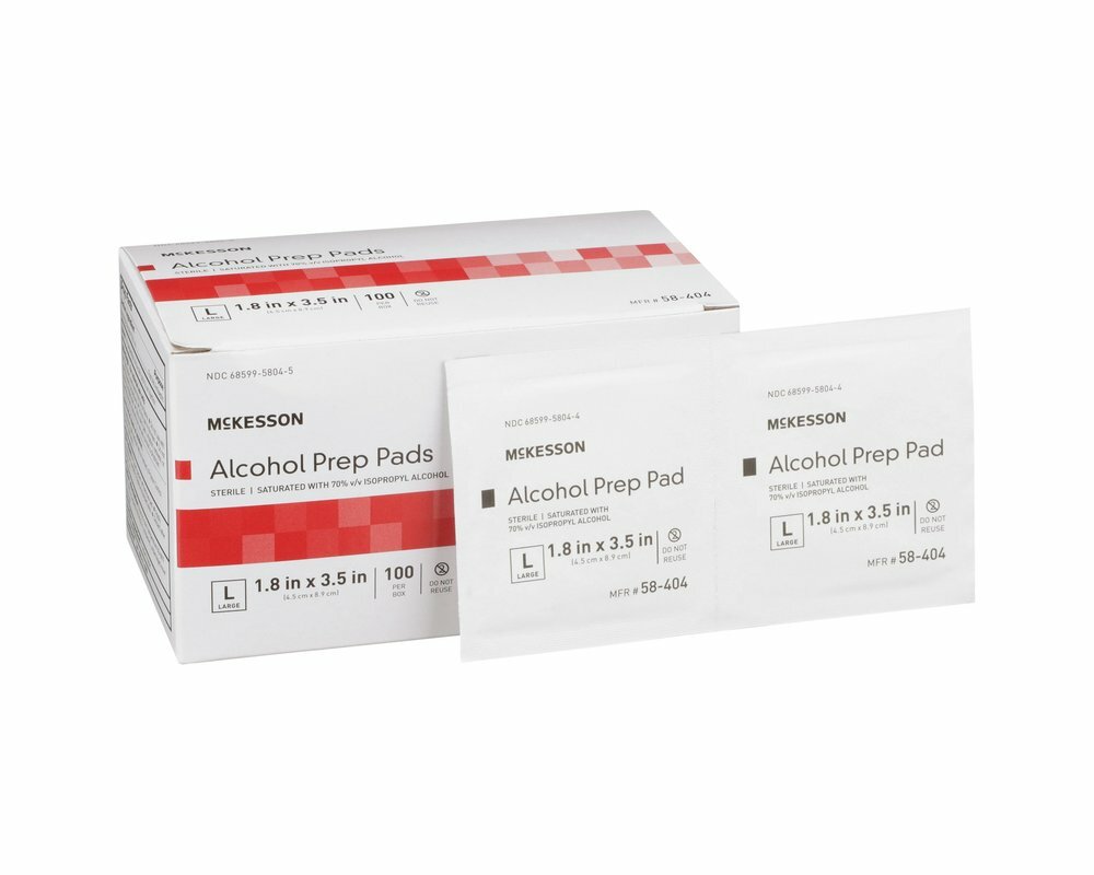 Alcohol Prep Pad McKesson 70% Strength Isopropyl Alcohol Individual ...