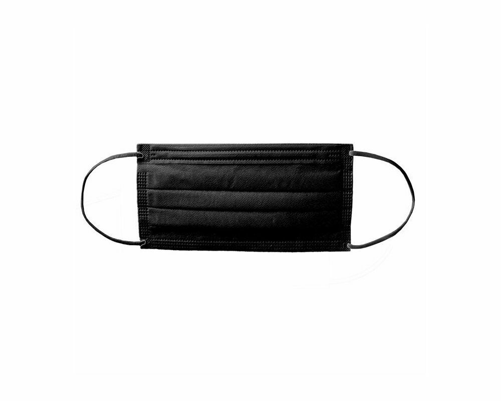 Black ASTM Level 1 Earloop Face Mask - 3-ply | MBLK1 | Supply Clinic