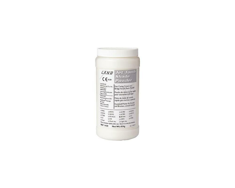 Jet Tooth Shade Self-Curing Acrylic Resin Powder, A4 (87), 1 lb Bottle ...