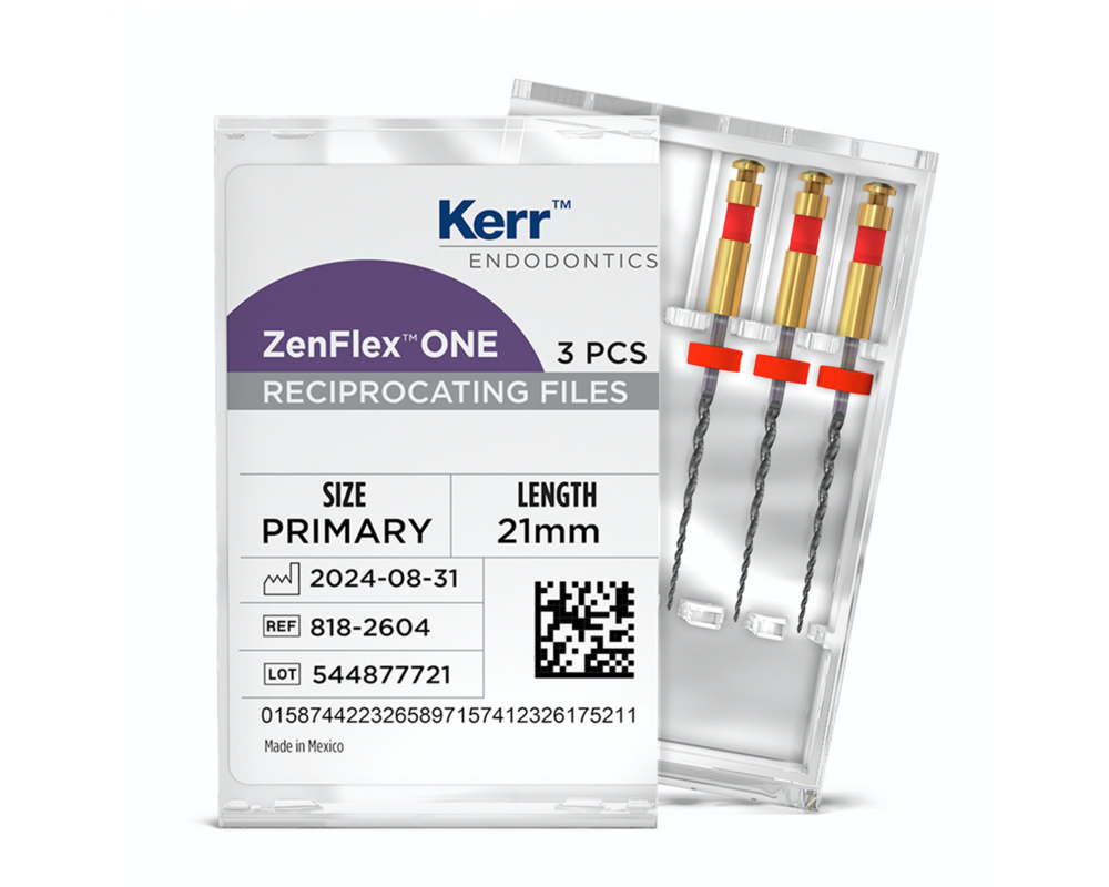 Kerr Endodontics Zenflex One Reciprocating Niti Files Primary 21Mm 3/Pk ...
