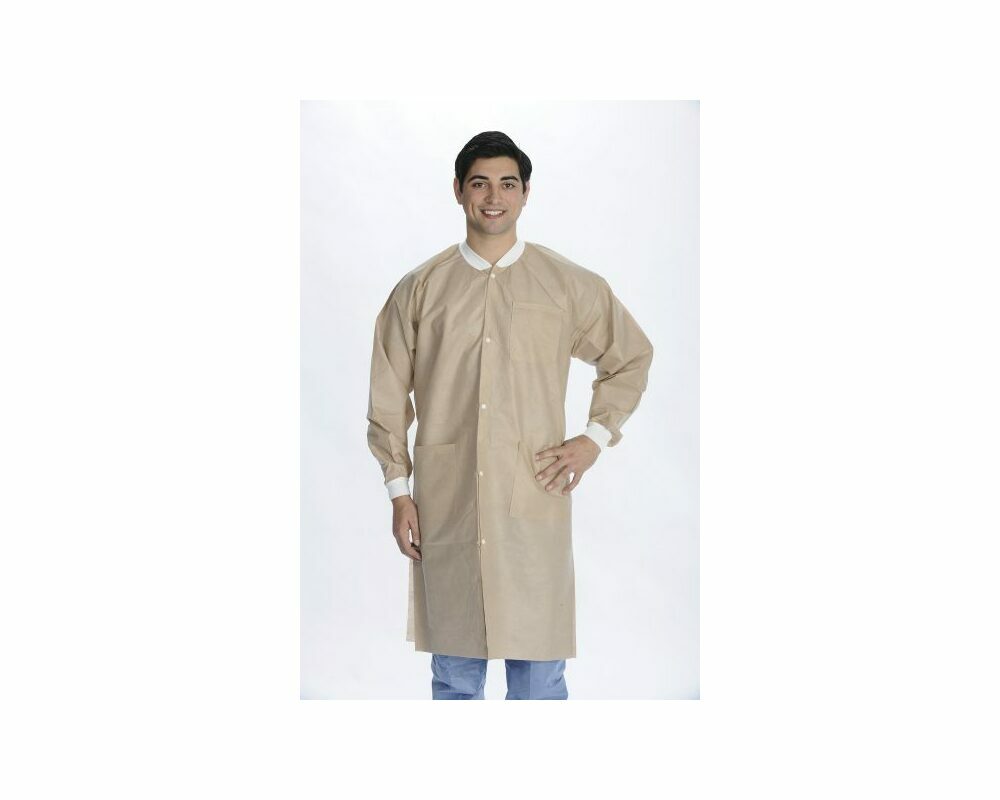 ValuMax Extra-Safe Lab Coat, Knee-Length, Tan Medium- 10 Pack | 3660TNM ...