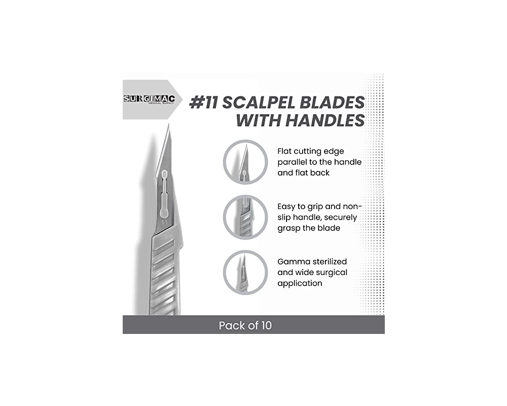 MaxCut Scalpels Disposable Sterile Surgical Blade with plastic handle ...