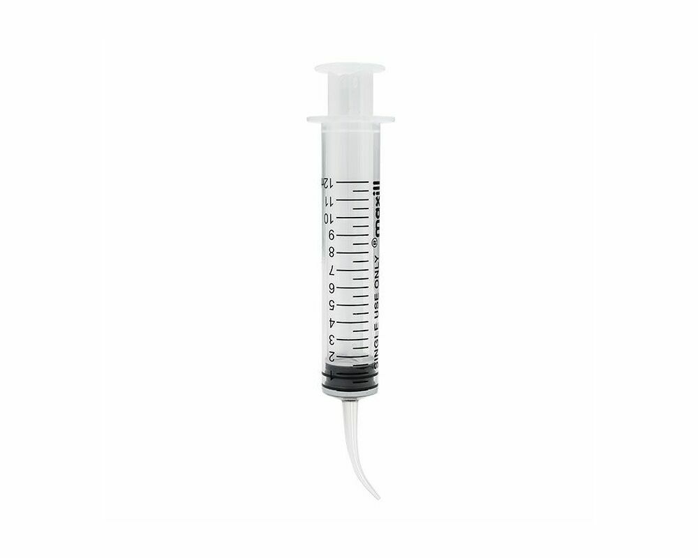 maxill #412 12 cc Curved Tip Utility Syringe 50/Pkg | Supply Clinic