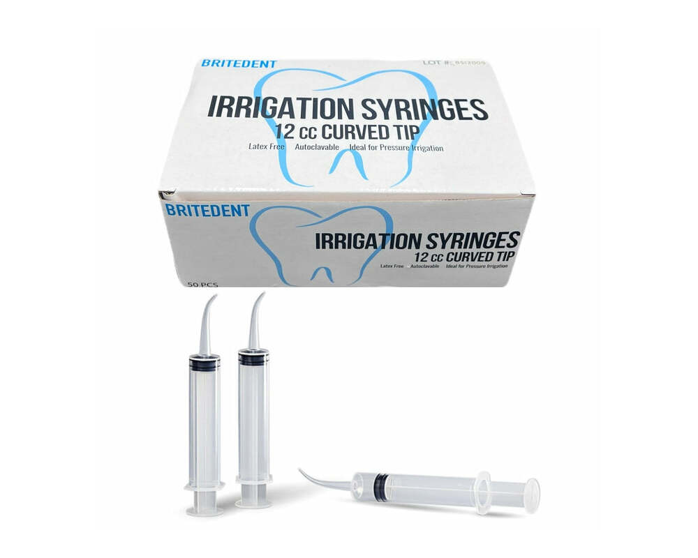 BRITEDENT Irrigation Syringes 12cc Curved Tip 50/Bx BSI-S12CC | BSI ...