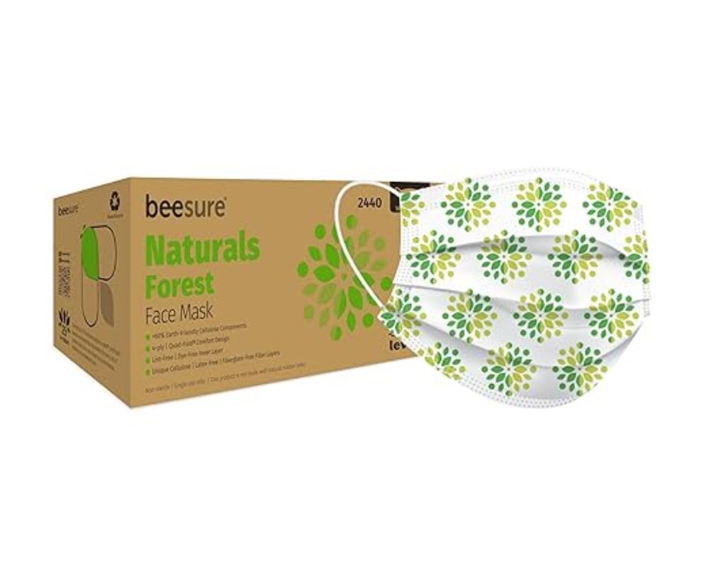 BeeSure Naturals Forest Green Earloop Face Masks - ASTM Level 3, 400 ...