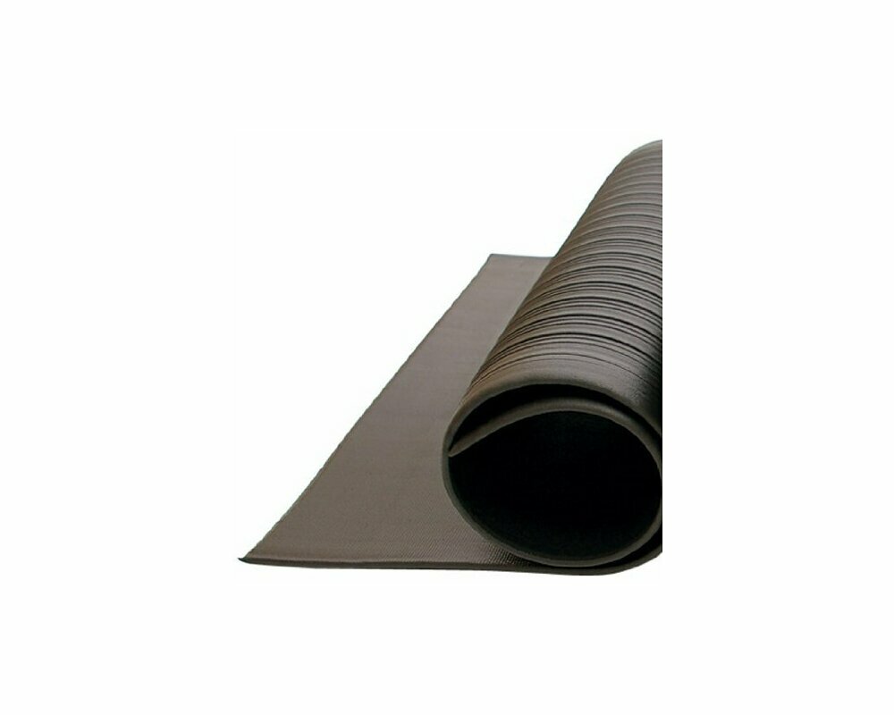 3/8" x 3' x 10' Black Anti Fatigue Vinyl Foam Floor Mat, Ribbed Pattern ...